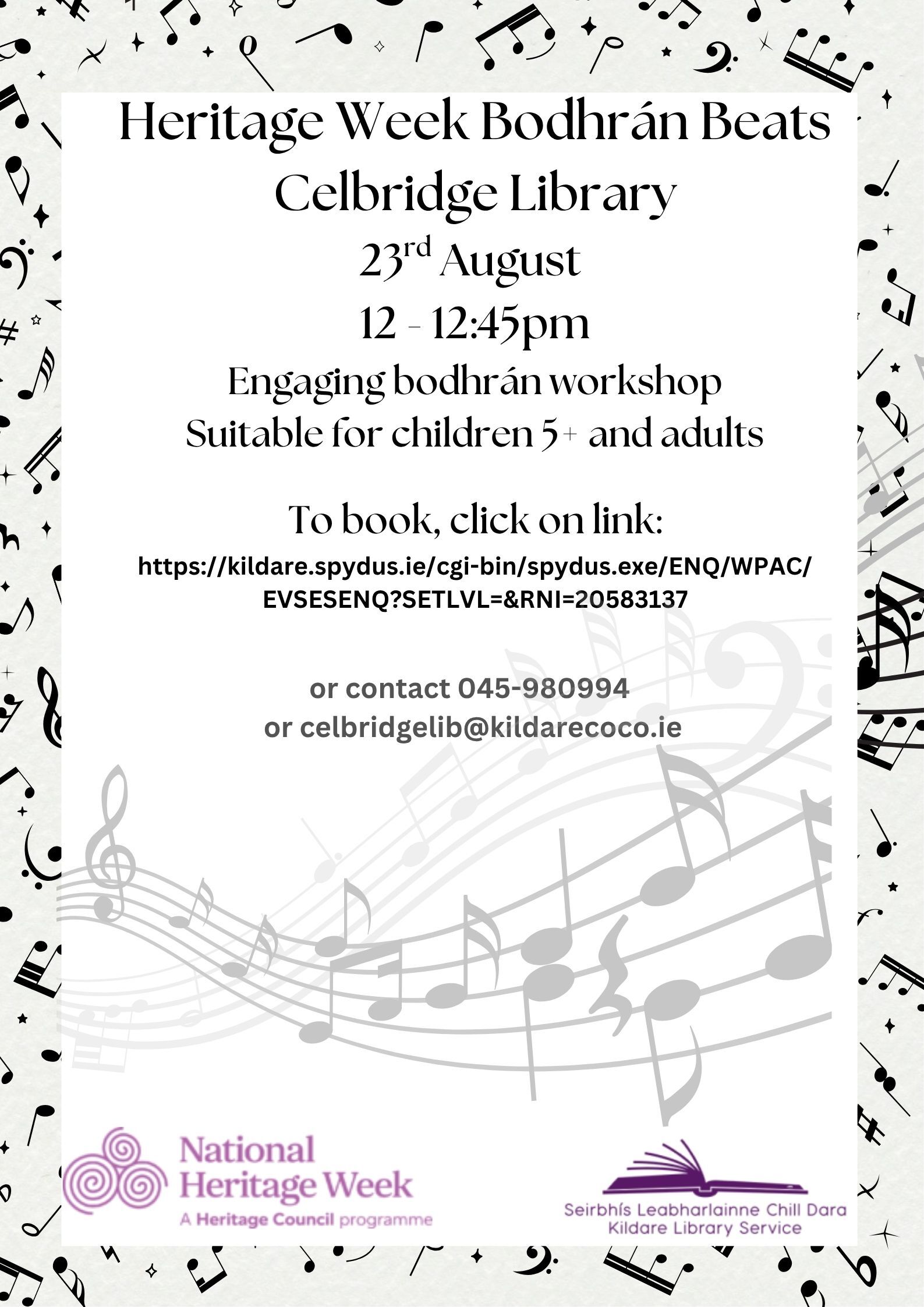 Bodhrán Beats Workshop | National Heritage Week 16th – 24th August 2025